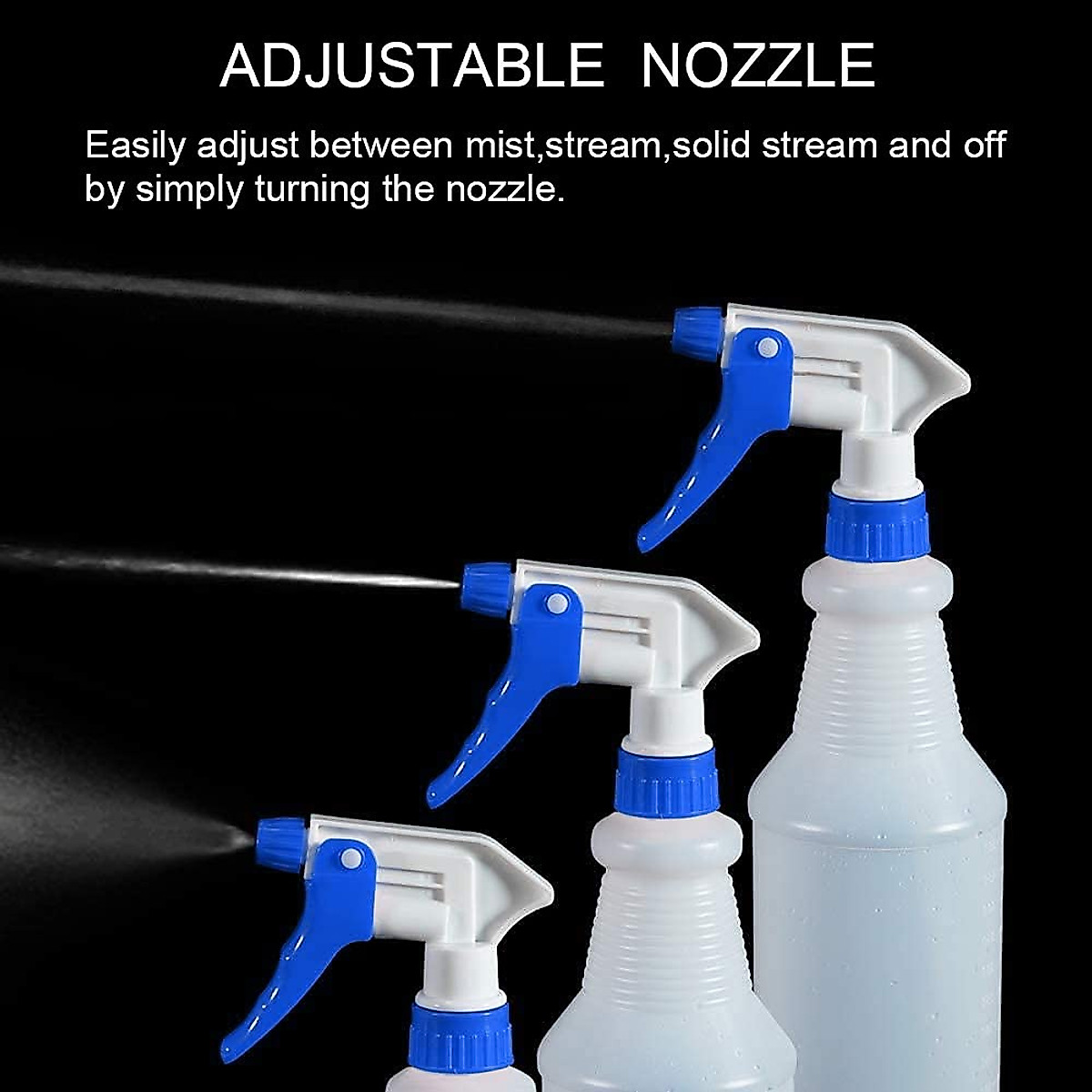 Plastic Spray Bottle Nozzle Heavy Duty Spraying Bottle Replacement Part Leak Proof Mist Water Bottle Spray Nozzle for Chemical Cleaning Solutions All-Purpose Adjustable Head Sprayer 4PCS (Blue)