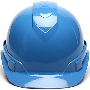 Pyramex Safety Ridgeline Hard Hat 4pt w/ Glide Lock, Light Blue, HP44162