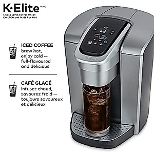 Keurig K-Elite Single Serve K-Cup Pod Programmable Coffeemaker (Brushed Silver)