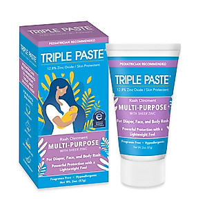 Triple Paste Multi-Purpose Baby Healing Ointment - 2 oz Tube – Diaper Rash Cream and Skin Protectant for Hands, Face & Bottom Treats, Soothes & Prevents with Zinc Oxide (Packaging May Vary)