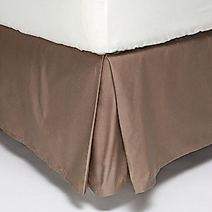 Ethereal Bedding 400-TC Sateen 1-PC Luxury Split Corner Tailered Bed Skirt Emperor Solid Taupe 20'' Inches Drop Length 100% Egyptian Cotton