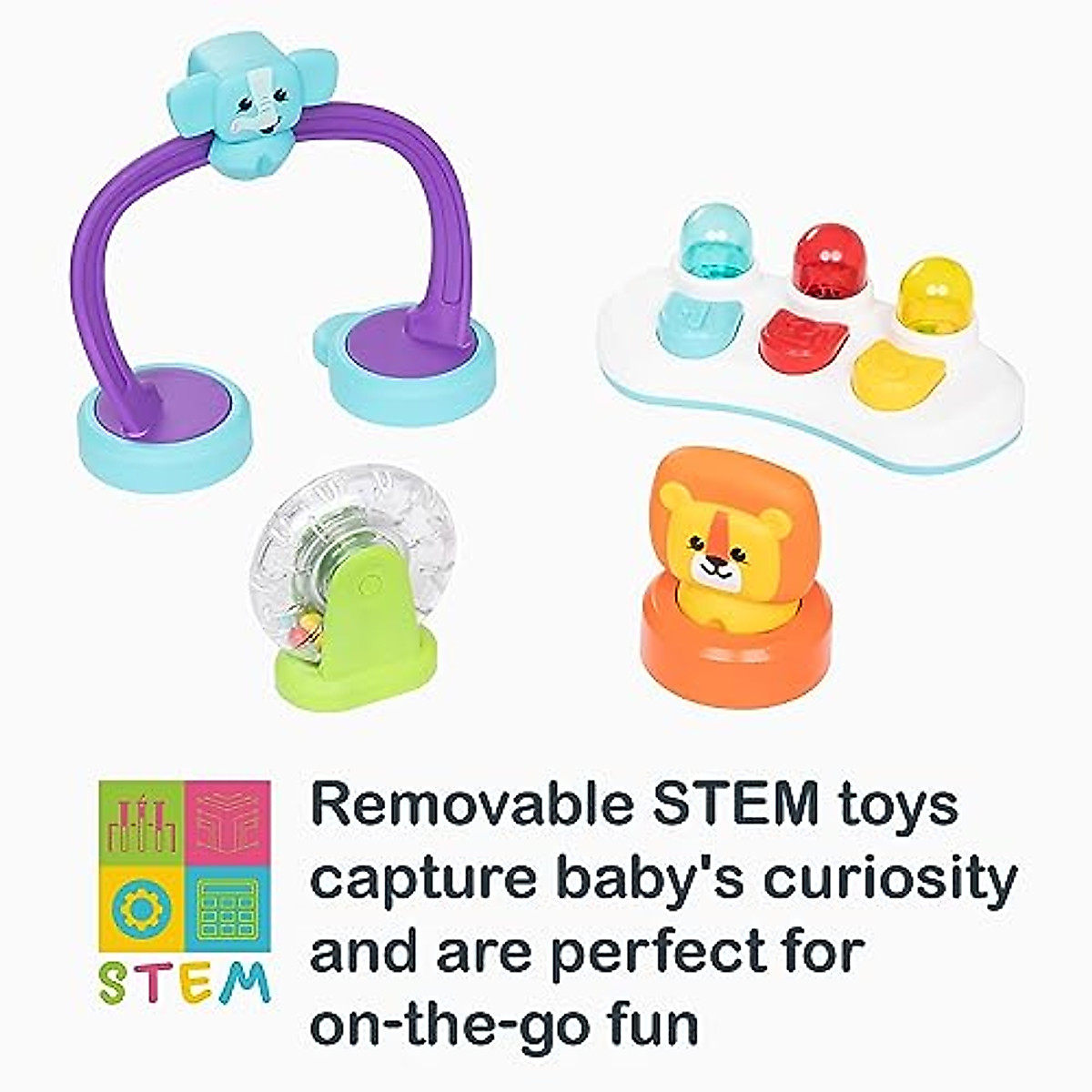 Smart Steps Explore N’ Play 5-in-1 Activity to Booster Seat with STEM Toys, Blue Safari Fun