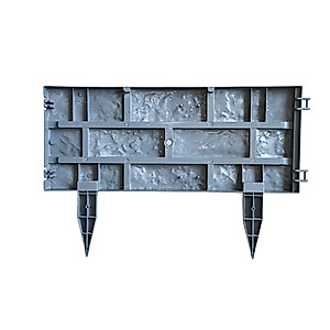 Ram® 8 X Grey Brick Effect Garden Lawn Edging Grey Lawn Border Stone Effect 5M METRE