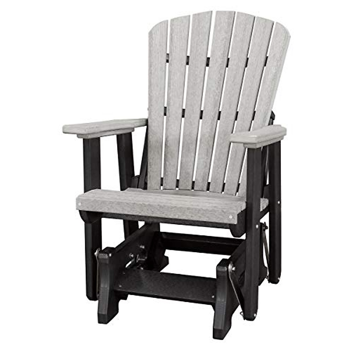 American Furniture Classics OS Home and Office Model 515LGB Fan Back Glider Made in the USA- Light Gray, Black