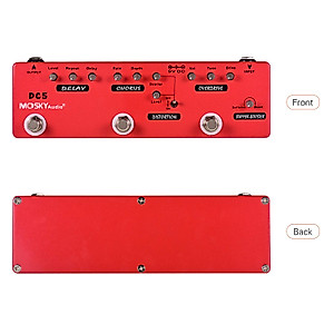 MOSKYAudio Multi Effects Pedal Buffer + Booster + Overdrive + Distortion + Chorus + Delay Effects 6 Effects Pedal In 1 Unit (DC5)