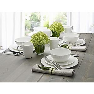 Mikasa Trellis 16 Piece Dinnerware Set, Service for 4, White