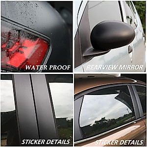 Matte Black Vinyl Wrap Roll with 2 Pcs Tool Kit, Car Wrap Vinyl Self Adhesive Film, Vinyl Wrap with Air Release Technology, Perfect for Cars DIY Exterior Interior Protection (Matte Black, 5ft x 1ft)