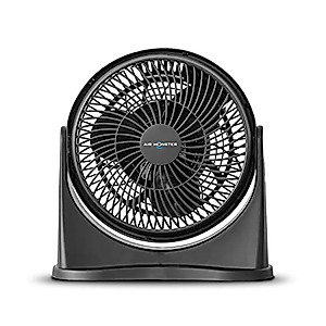 Air Monster 15655 High Velocity 3 Speed 8 Inch Adjustable Tilt Mini Personal Desk Fan with Wall Mount Option and Carry Handle, Black