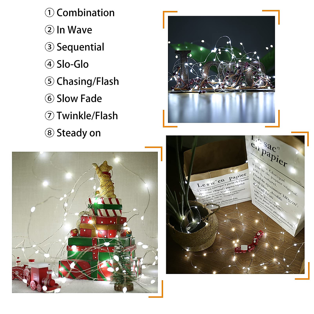Joomer Solar String Lights Outdoor Waterproof, 2 Pack Extra-Long 72ft 200 LED Solar Fairy Lights with 8 Modes, Copper Wire Solar Lights Outdoor for Tree, Patio, Garden, Party Decoration(White)