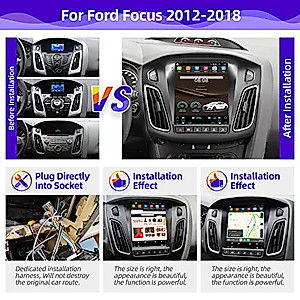 CGOGC Android10 Car Radio Compatible with Android Auto Wireless Carplay for Ford Focus 2012-2018 8core IPS Touchscreen Stereo FM/AM Bluetooth GPS Navigation Backup Camera Media Play Head Unit