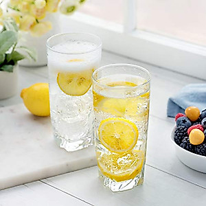 Luminarc 16 Piece Ascot Tumbler Set, 8-16.5 Ounce Coolers & 8-13 Ounce Double Old Fashioned Glasses, Mixed, Clear