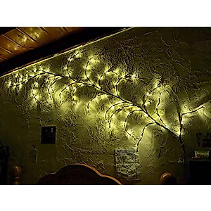 Bedroom Vine Lights with Remote Control - Christmas Decoration 9FT 160 LEDs Flexible Willow Vine Lights for Bedroom Home Wall Window Living Room Corner Corridor Decor (1 PCS)