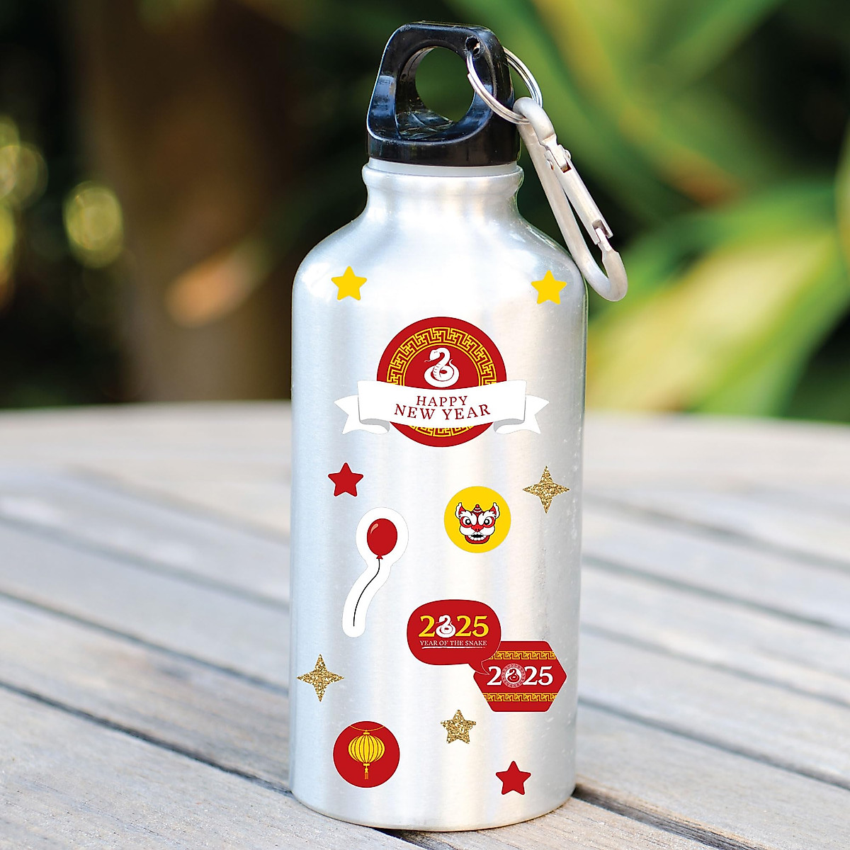 Big Dot of Happiness Chinese New Year - 2025 Year of The Snake Favor Kids Stickers - 16 Sheets - 256 Stickers