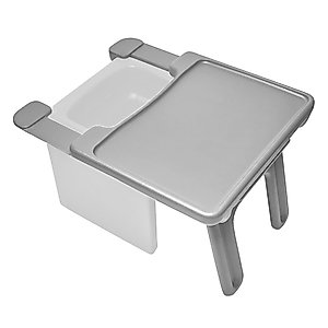 Children's Factory Edutray Kids Desk | Converts Cube Chair to Childrens Desk | Space-Saving Toddlers Desk Chair Converter | Homeschool & Classroom Study Desk for Kids | Gray