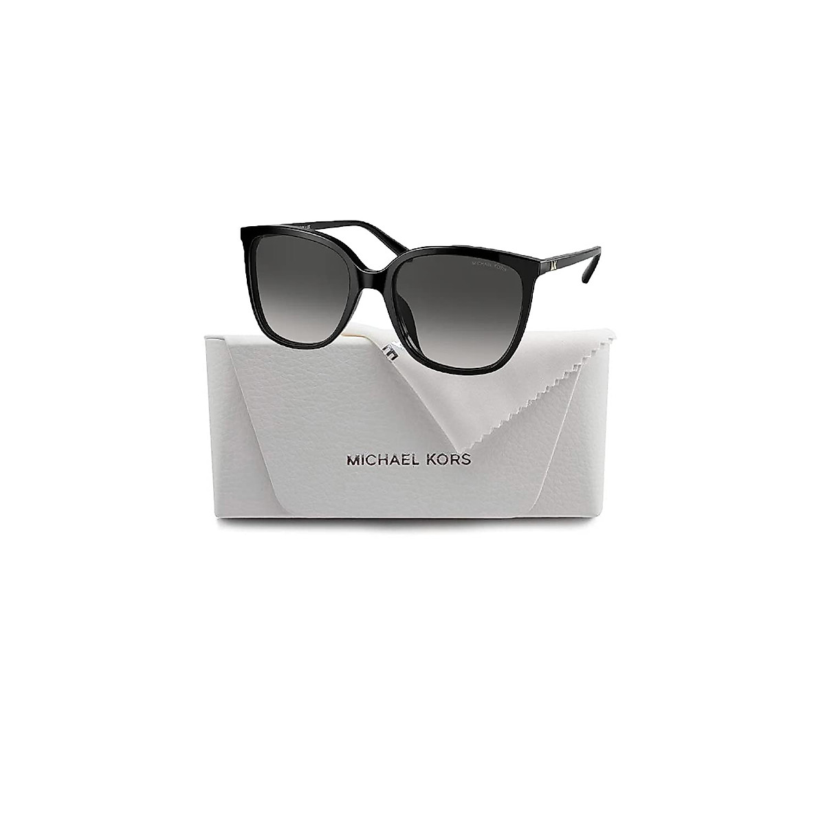 Michael Kors MK2137U 30058G 57MM Black/Dark Grey Gradient Square Sunglasses for Women+ BUNDLE With Designer iWear Eyewear Kit