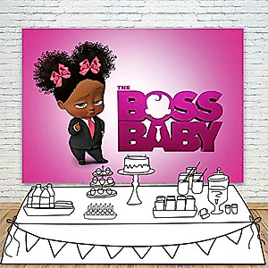 African American Baby Princess Backdrop for Birthday Party Supplies 5x3ft Hot Pink Background for Baby Shower Cartoon Black Girl Theme Party Wall Decor Vinyl Gender Reveal Baby Shower Background