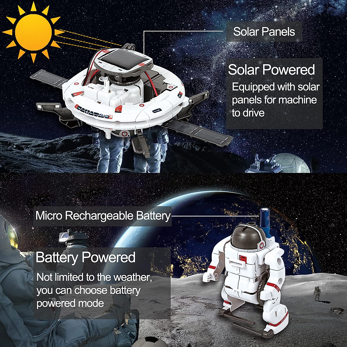 STEM 6-in-1 Education Solar Power Robot Toys for Boys Ages 8-12, DIY Building Educational Experiment Robotics Science Kit for Kids, Birthday Gifts for 8 9 10 11 12 Years Old Boys Girls Teens