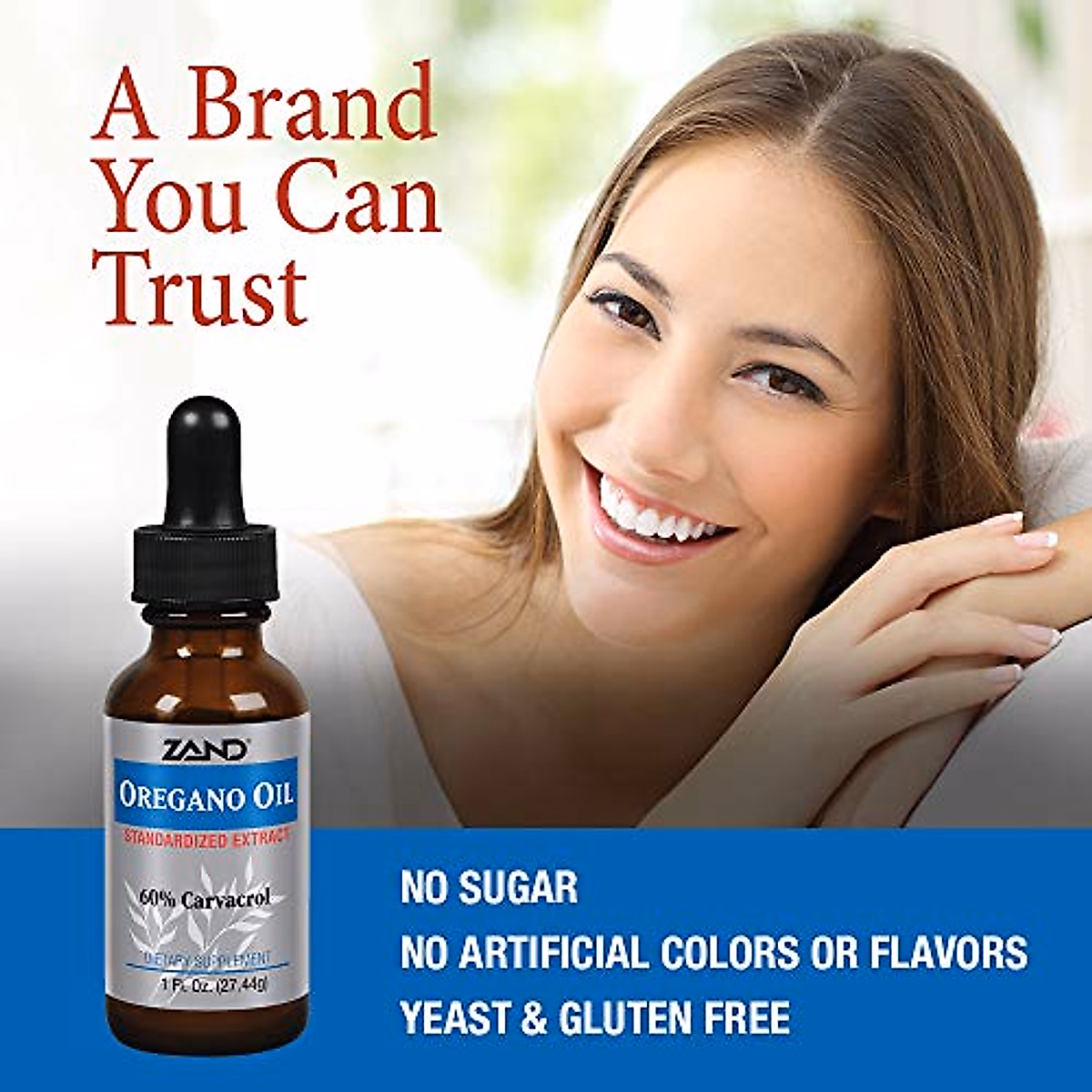 ZAND Oregano Oil Immune Support Formula | Standardized to Contain 60% Carvacrol | Topical & Internal Use, 1oz, 274 Servings