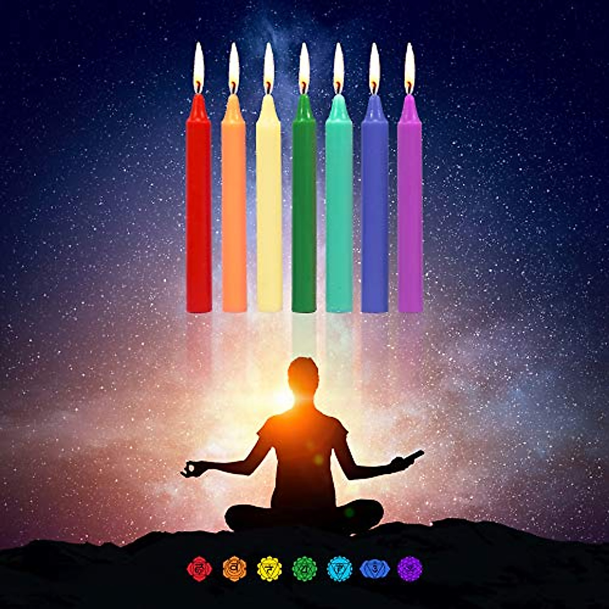 Organic CocoSoy Candles, Set of 20 Blue Mini Tapered Candles, Premium Coconut Soy Wax Botanical Candles, 4 inch Tall Chime Candles for Spell, Prayer, Meditation, Birthdate, Party Candles…