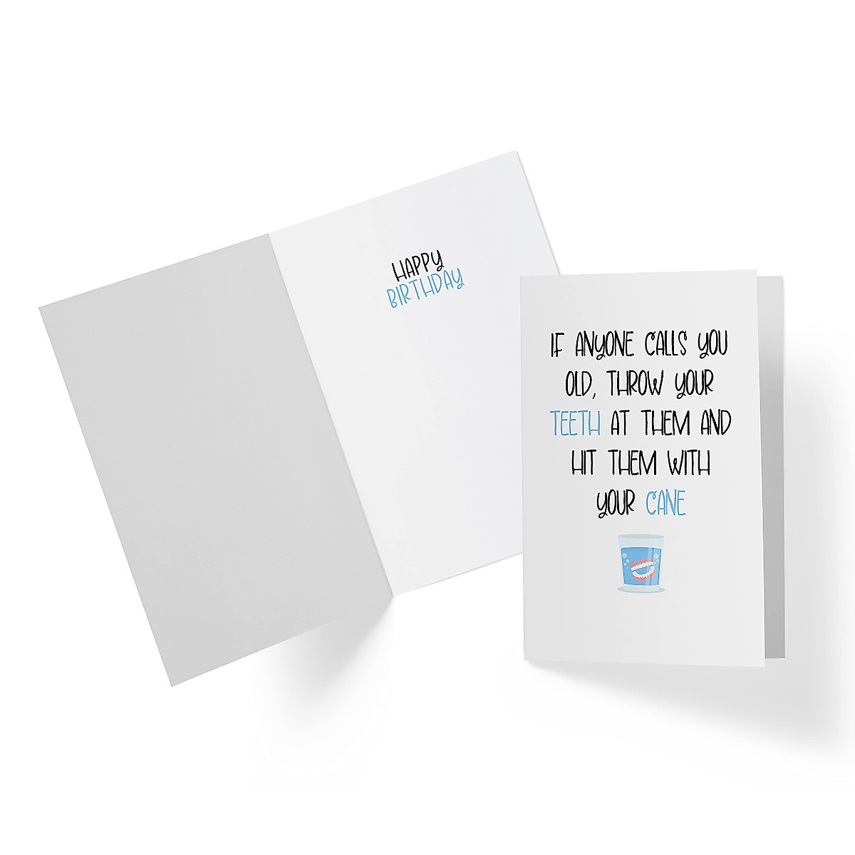 Karto Funny Birthday Card For Friend, Large 5.5 x 8.5 Happy Birthday Card For Husband, Birthday Card For Brother - Birthday Card For Sister, Mom, Dad - Teeth