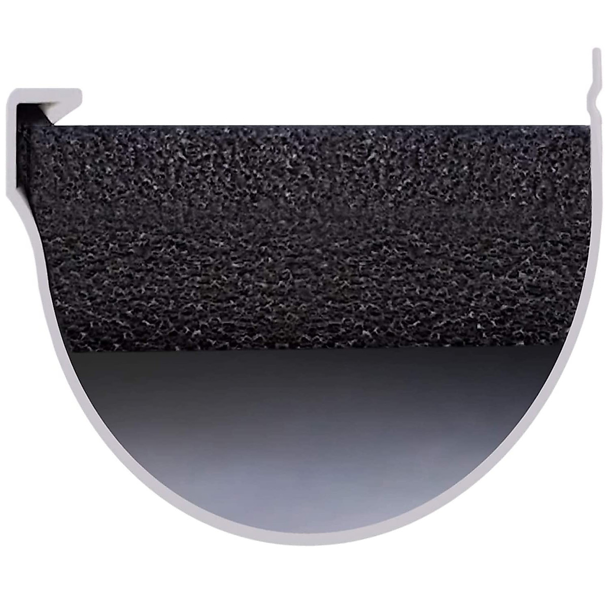 Tidy Guttter TGR640-1 Half Round Foam Gutter Guard, 6-Inch, UC-Uncoated