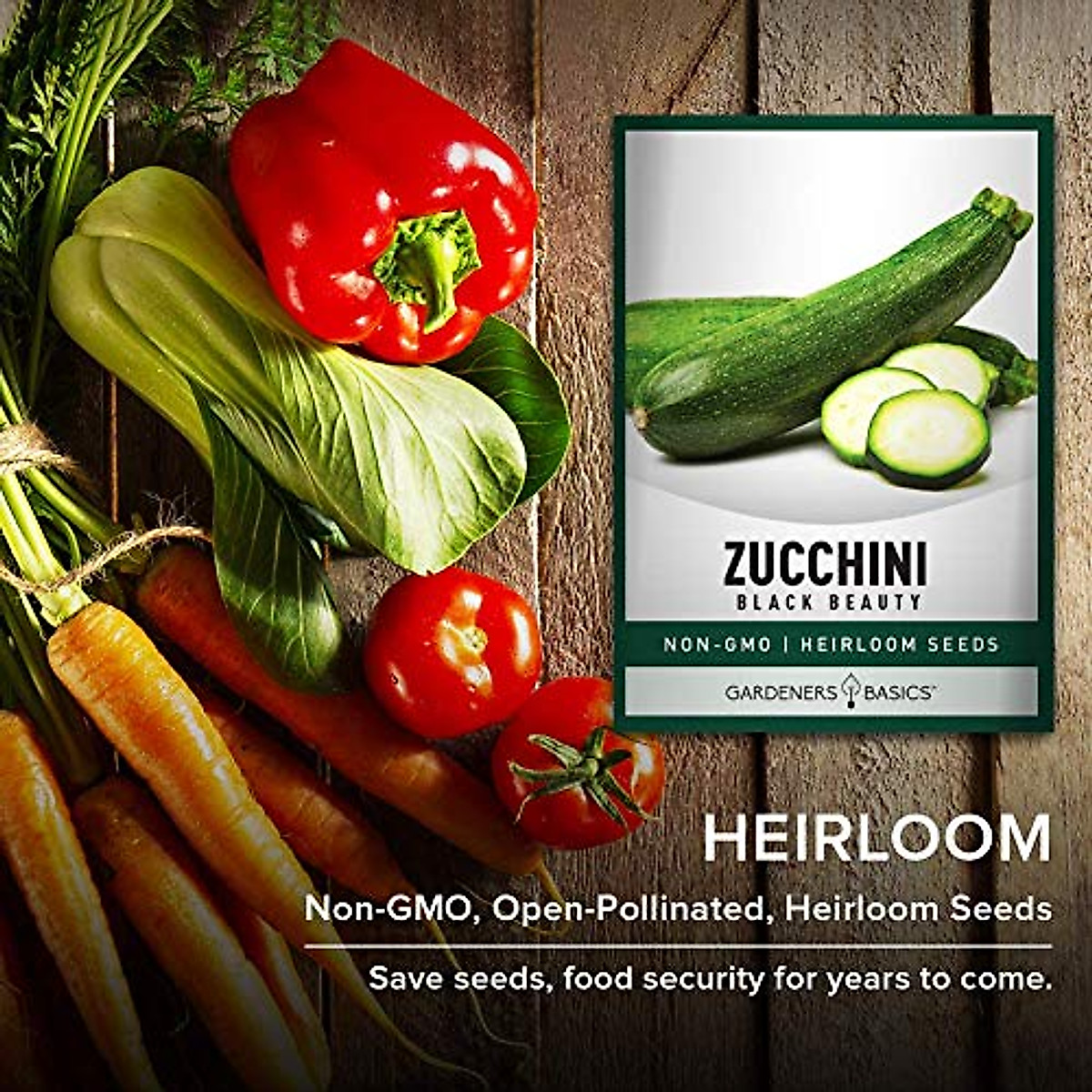 Zucchini Seeds for Planting - Black Beauty Green Heirloom, Non-GMO Vegetable Summer Squash Variety- 3 Grams Seeds Great for Summer Garden by Gardeners Basics
