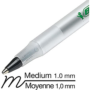 BIC Ecolutions Round Stic Ballpoint Pens, Medium Point (1.0mm), 50-Count Pack, Black Ink Pens Made from 97% Recycled Plastic