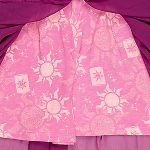 Disney Princess Rapunzel Big Girls Metallic Print Romper With Skirt Overlay 10-12