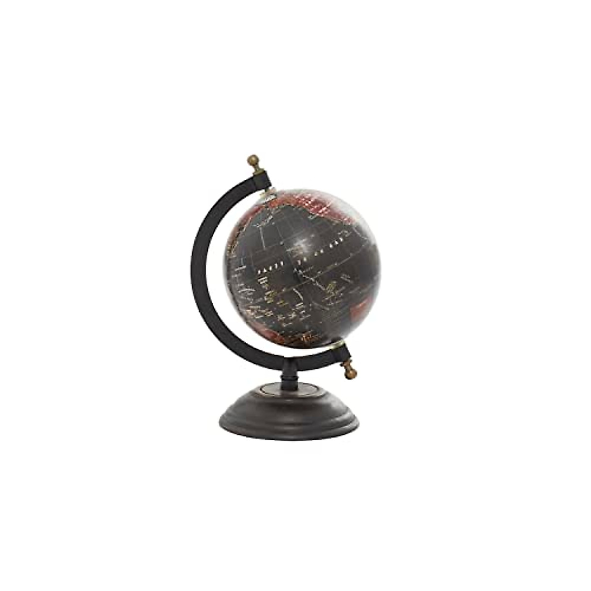 Deco 79 Mango Wood Globe, 6" x 5" x 9", Black