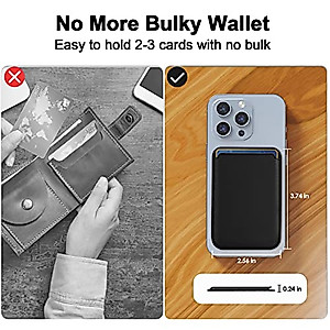 Magnetic Wallet Card Holder with MagSafe, iPhone Wallet for Apple iPhone 14 Pro Max/14 Pro/14 Plus/14, Mag Safe Wallet for iPhone 13 Pro Max/13 Pro/13/13 Mini/12/12 Pro/12 Pro Max/12 Mini, Midnight