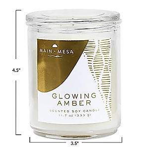 Main + Mesa Lidded Glass Candle, Glowing Amber
