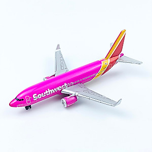WngAur Southwest Airplane Model, Pink Aircraft Livery, Die-cast Metal Model Planes with Plastic Parts, Suitable for Collection and Gifts