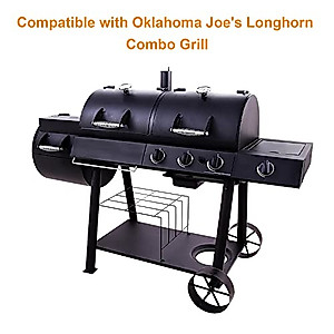 GRISUN Grill Replacement Parts for Oklahoma Joe Longhorn Combo Grills, Stainless Steel Grill Burner, Porcelain-Enameled Heat Plate with Adjustable Crossover Tubes