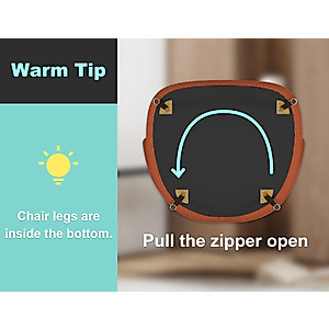 SEYNAR Mid Century Sherpa Boucle Accent Chair, Round Upholstered Barrel Arm Chair for Small Spaces, Fluffy Side Corner Sofa Chair for Living Room, Bedroom, Vanity, Office, Reading Nook(Orange)