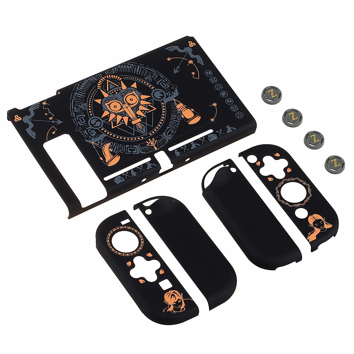 ITONGGUYUKI Dockable Protective Case Compatible with Switch, Hard Shell Case cover for Switch and Joy-Con Controllers with 4 Thumb Grips,zelda tears of the kingdom switch Carrying Case