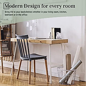 BDECOR Marble Style Bookends Decorative, Unique Decorative Bookends for Heavy Books, Book Ends Perfect for Shelves, Kitchen Cookbooks Storage