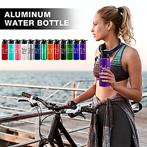 Bokon 24 Pack Thank You Appreciation Gifts Lightweight Aluminum Water Bottle Bulk Reusable Water Bottle with Twist Cap Buckle Leakproof Gym Sports Water Bottle for Camping Hiking (20 oz)