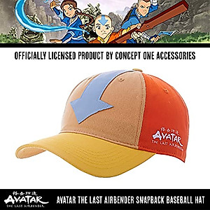 Avatar The Last Airbender Baseball Hat, Arrow Mark Cotton Adult Adjustable Snapback Ball Cap with Curved Brim, Multi, One Size
