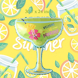8Pcs Fruit Lime Balloons Cold Drink Balloons Lemon Mylar Balloons for Margs and Matrimony Bachelorette Summer Fruit Themed Graduation Birthday Baby Shower Wedding Party Decorations Supplies