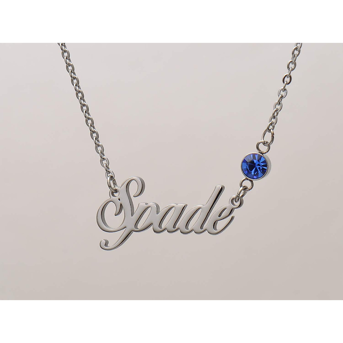 LikeFun Custom Mom Gifts Silver Pendant Birthstone Name Necklace for Her Cobi