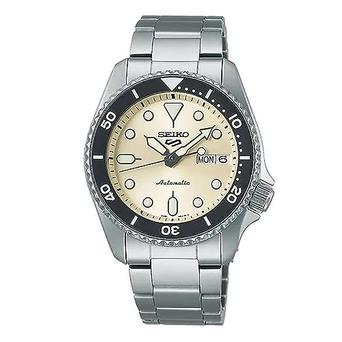 SEIKO 5 Sports Gents SKX Midi Automatic Watch SRPK31K1, Cream/Grey