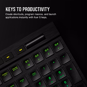 Corsair K100 AIR Wireless RGB Mechanical Gaming Keyboard - Ultra-Thin, Sub-1ms Slipstream , Low-Latency Bluetooth, Cherry MX Ultra Low Profile Keyswitches - NA Layout, QWERTY - Black