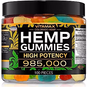 Vitamax Hemp Gummies - 985,000 - Peace & Relaxation - Natural Tasty Fruit Flavors - Made in USA - 100ct