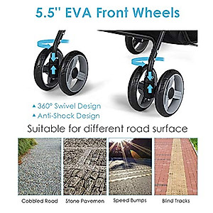 Baby Joy Lightweight Stroller, Compact Toddler Travel Stroller for Airplane, Infant Stroller w/Adjustable Backrest/Footrest/Canopy, 5-Point Harness, Storage Basket, Easy One-Hand Fold, Black