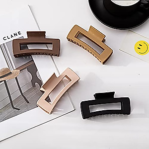 10 Pack 4.4" Large Hair Clips,Claw Clips,Hair Clips for Women & Girls,2 Styles 5 Colors Internal tooth design Strong Hold Matte Claw Hair Clips for Women Thick Hair & Thin Hair, 90's Vintage Hair Clip