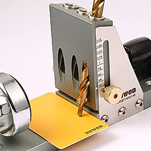HOWOD Pocket Hole Jig Kit, Professional and Upgraded All-Metal Pocket Screw Jig. (Metal)