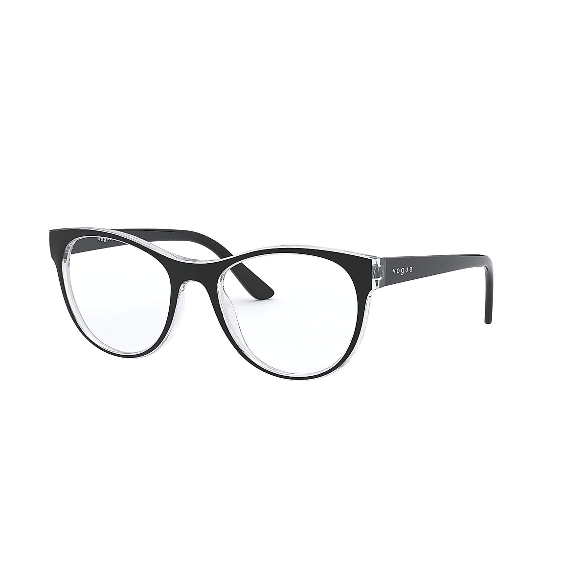 Vogue Eyewear Women's Vo5336 Oval Prescription Eyewear Frames, Top Black/Serigraphy/Demo Lens, 52 mm