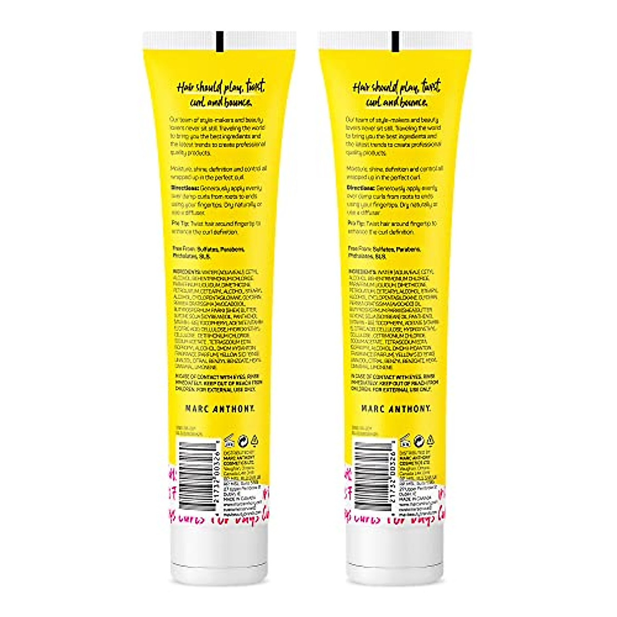 Marc Anthony Curl Cream with Shea Butter & Oils Defines & Softens Curly & Wavy Hair, Set of 2