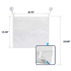 Bath Toy Organisers - Large Size Storage Net Bags for Baby Bathtub Toys - Set of 2-4 Ultra Strong Suction Cups - Bathroom & Shower Caddy Holder - Multi-Use for Kids Toddlers