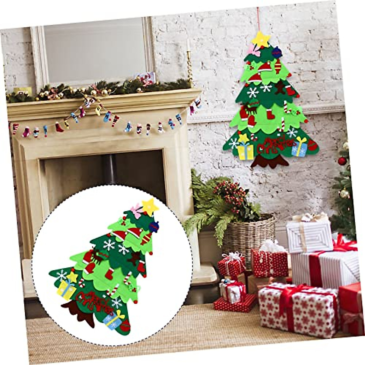 SAFIGLE 1pc DIY Christmas Tree Baby Educational Home Decoration Wall Sticker Decor Baby Christmas Nativity Ornaments for Kids Christmas Tree Hanging Christmas Tree Decor DIY Prop